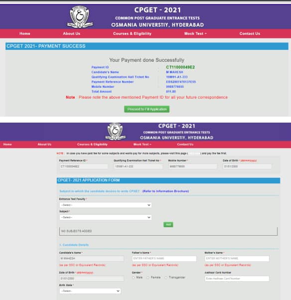 Cpget Application Form 2022 Registration How To Apply Fee